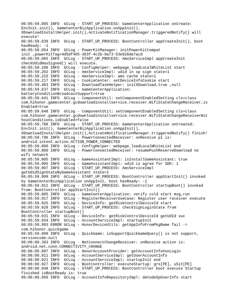 GameCenter Application Startup Log | PDF | Application Layer Protocols | Computing