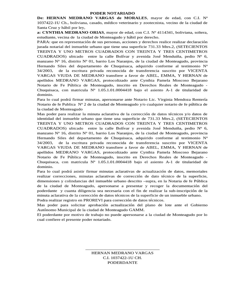 Instructivo Poder Correccion de Datos Hernan | PDF