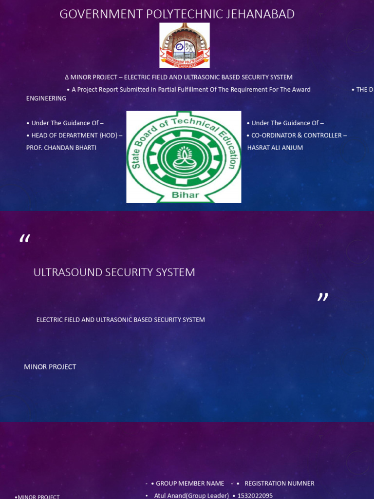 Ultrasonic Security System Project Report | PDF | Ultrasound | Arduino