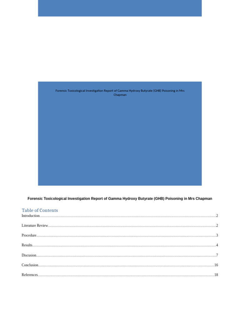 Forensic Toxicological Investigation Report | PDF | Toxicology ...