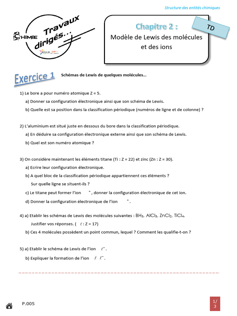 Schémas de Lewis et configurations électroniques | PDF | Polarité ...