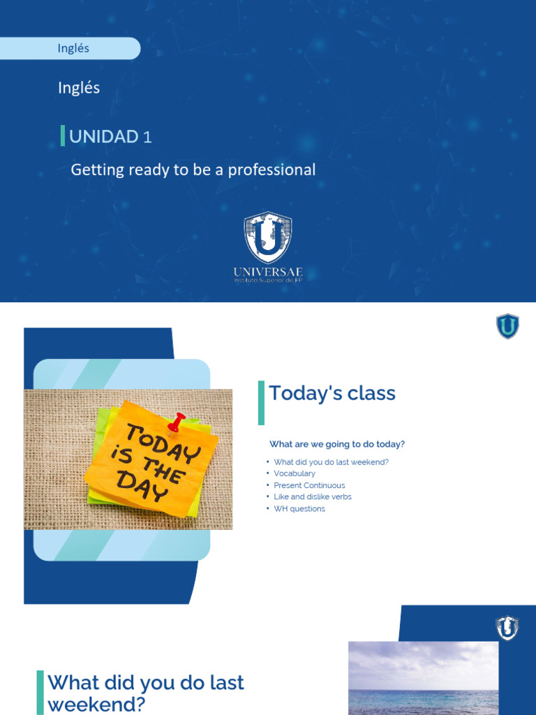 U1 SLIDE Getting Ready To Be A Professional II | PDF | Semantics | Grammar