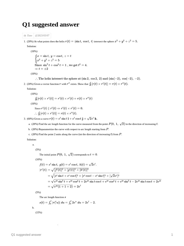 Helix and Sphere Intersection Solutions | PDF | Euclidean Geometry ...