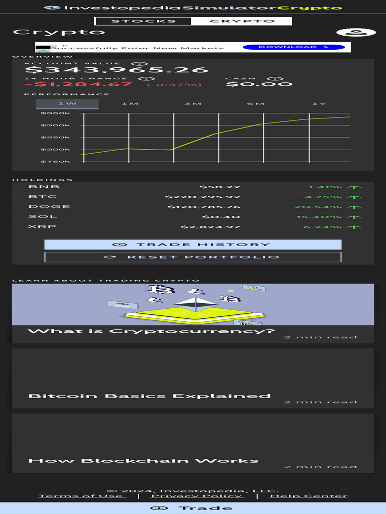 Crypto - Investopedia Stock Simulator | PDF