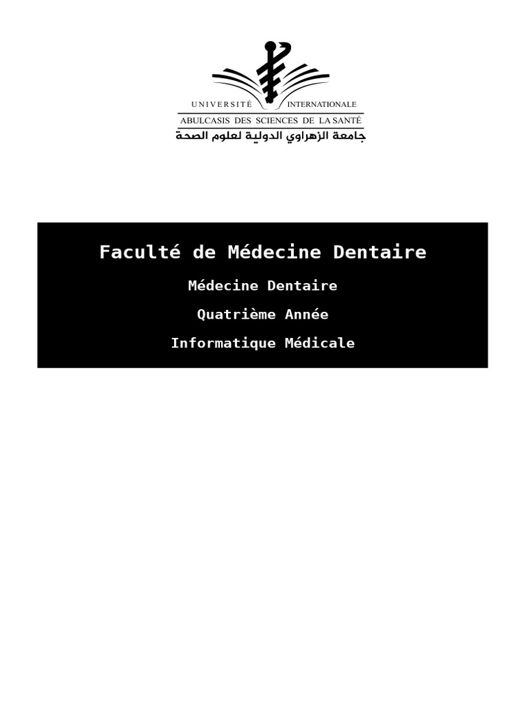 FMDA - MD - 4 - Informatique MÃ©dicale-1 | PDF
