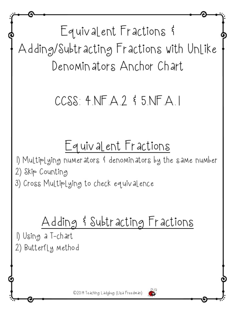 Equivalent Fractions & Adding/Subtracting Fractions With Unlike ...