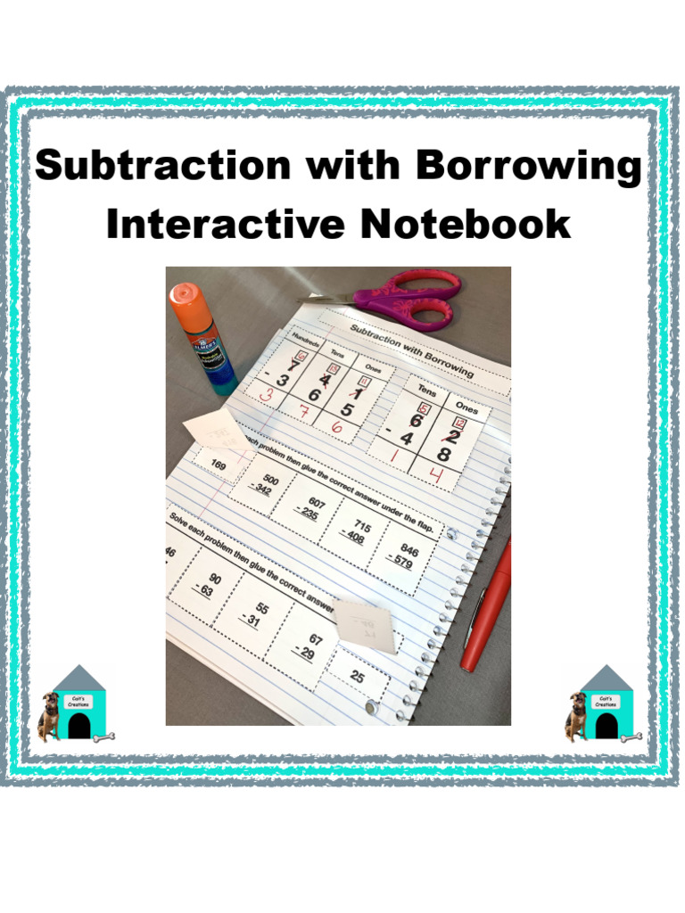 Subtraction With Borrowing Interactive Notebook | PDF