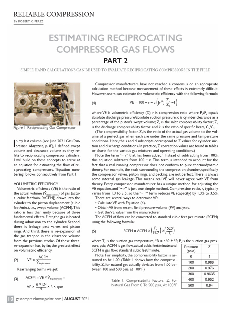 Estimating Reciprocating Gas Flows - Part 2 - Robert X. Perez | PDF | Gases | Mechanical Engineering