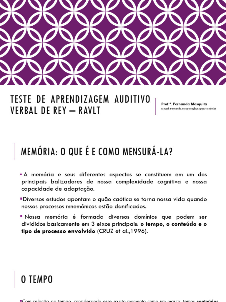 Manual RAVLT | PDF | Memória | Aprendizado