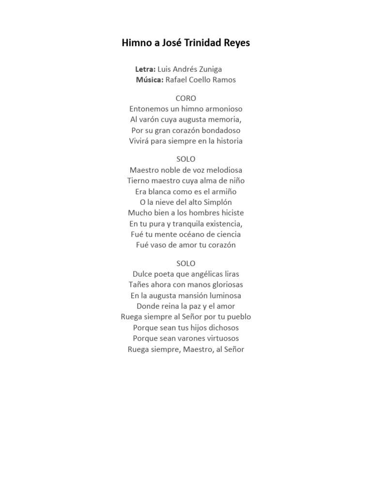 Himno a José Trinidad Reyes | PDF