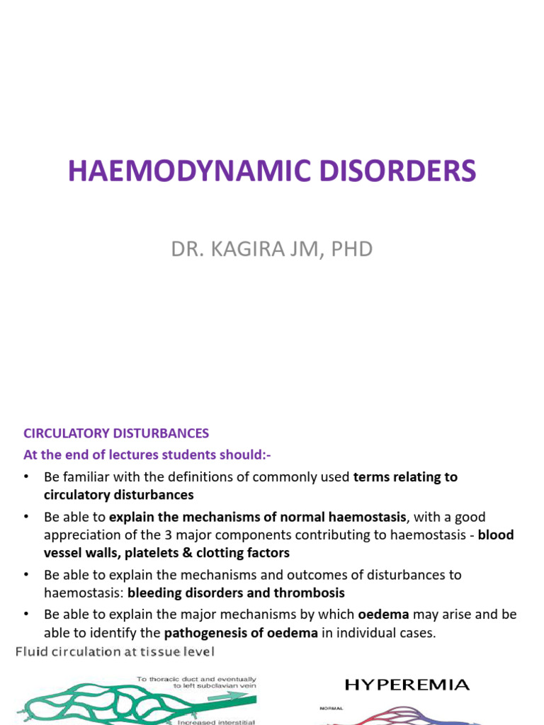 Lecture 5 - Haemodynamic Disorders | PDF | Thrombus | Embolism