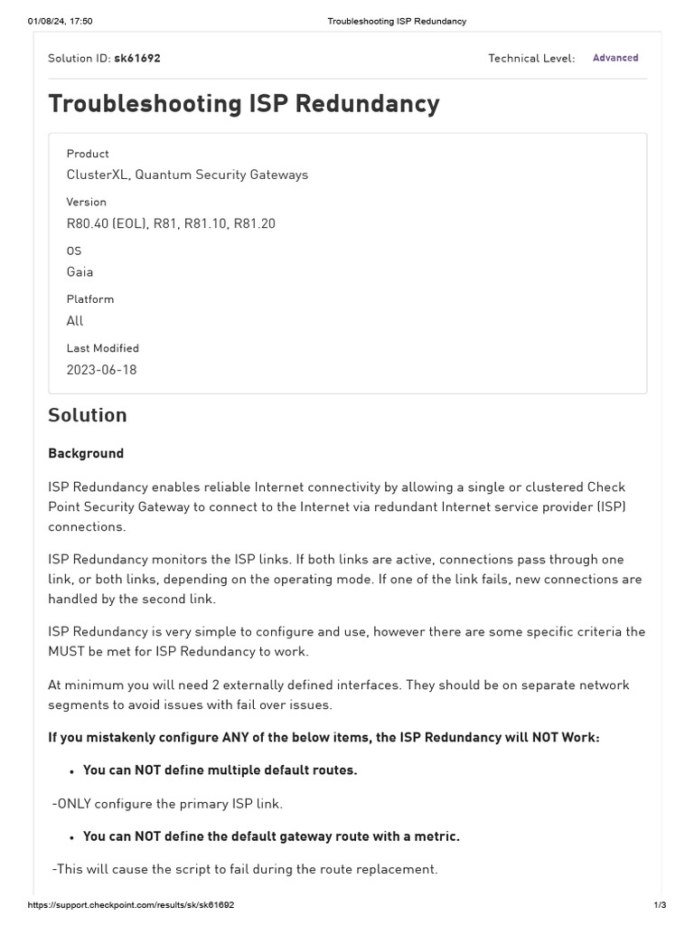 Troubleshooting ISP Redundancy Setup | PDF | Ip Address | Computer Network