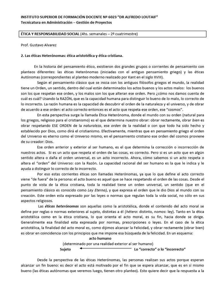 Éticas Heterónomas: Aristóteles y Cristianismo | PDF | Moralidad ...
