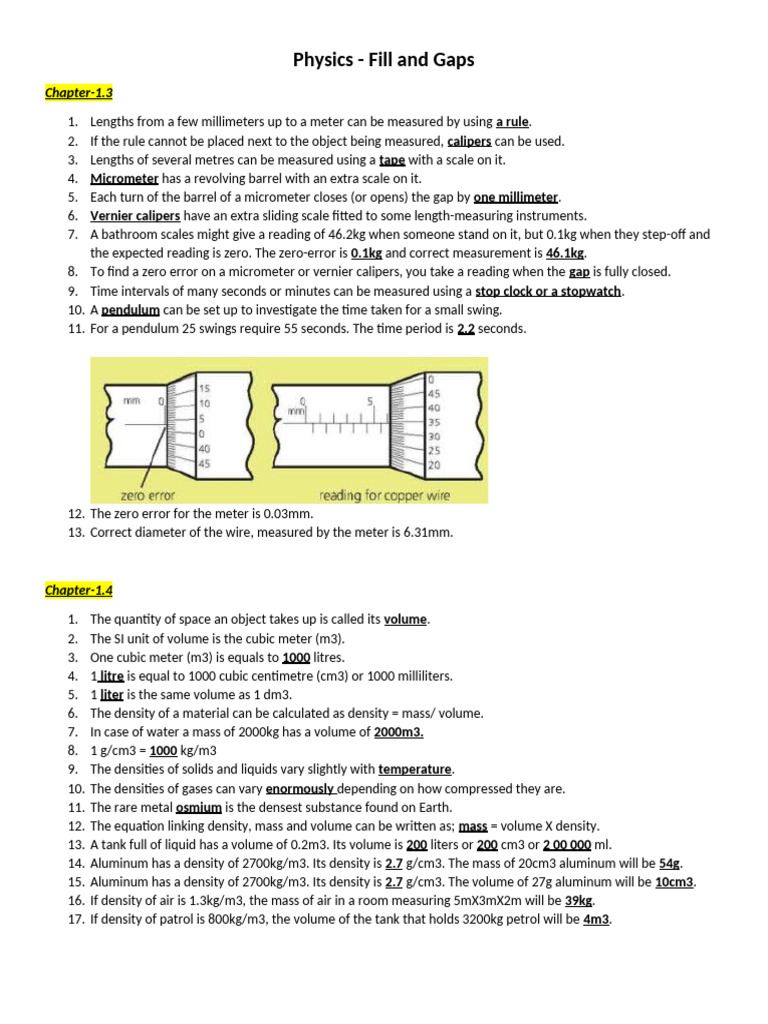 Physics-Fill in Gaps | PDF | Gases | Force