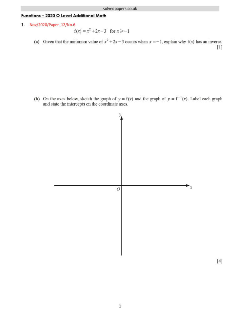 2020 Functions O Level 4037 | PDF