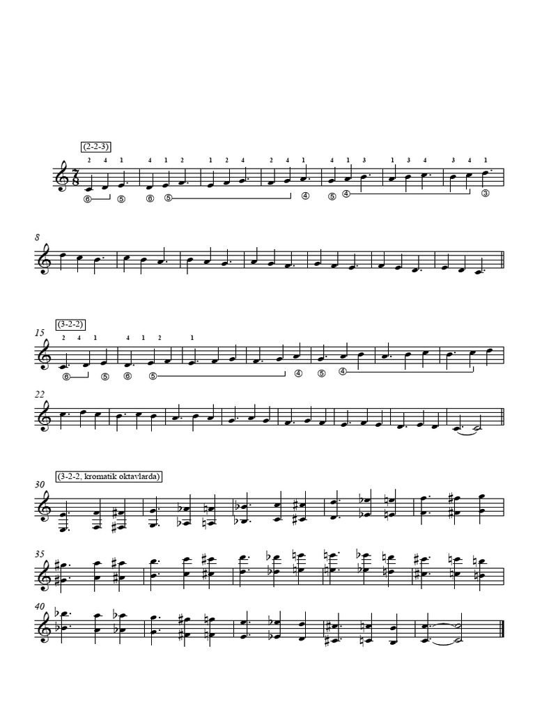 C Major Scale 7/8 A | PDF