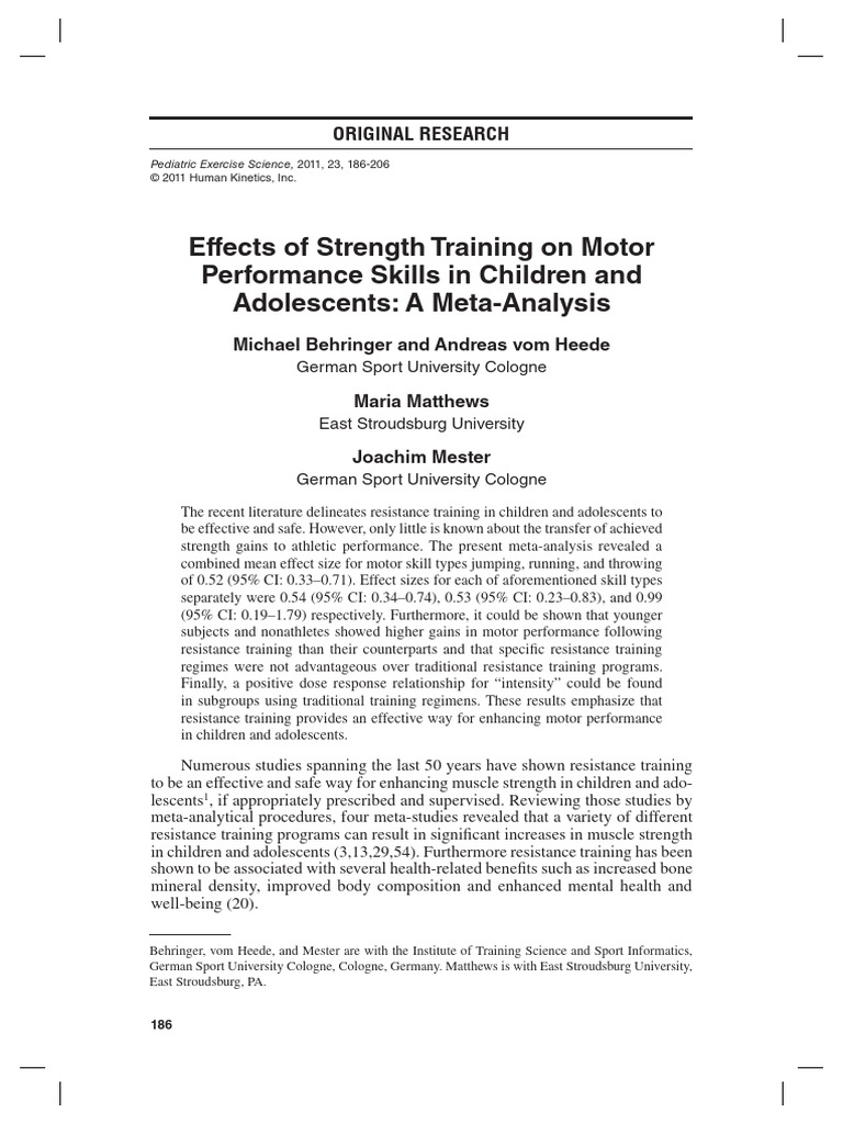 2011 - Behringer Et Al. - Effects of Strength Training On Motor ...