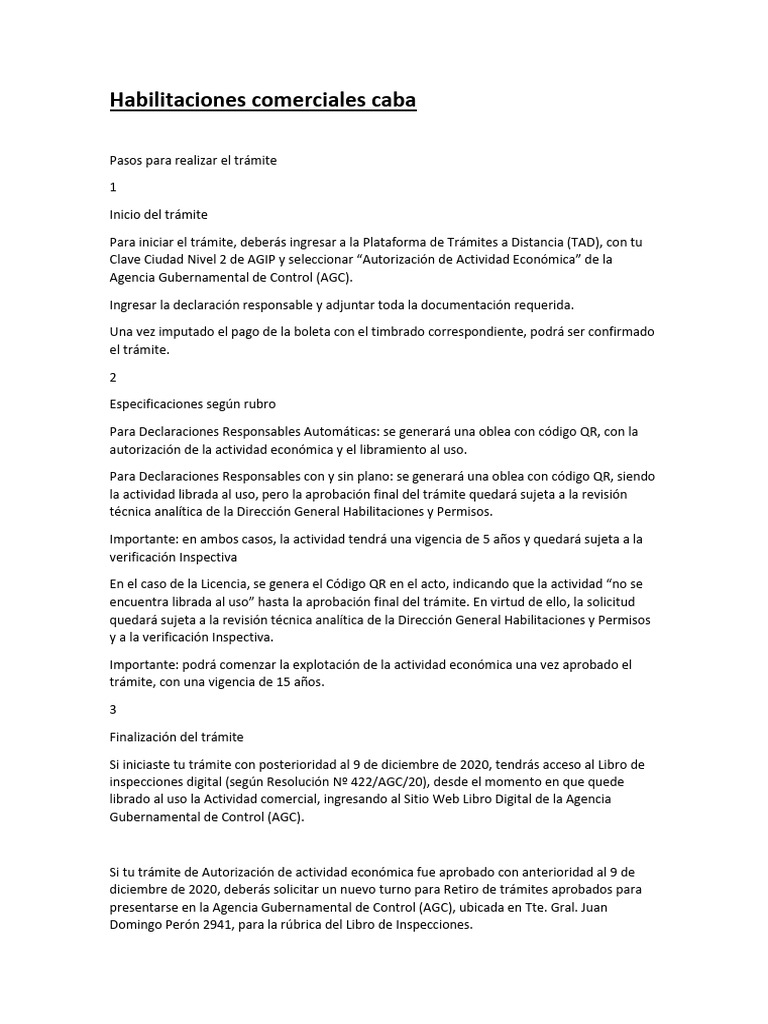 Habilitaciones Comerciales Caba | PDF