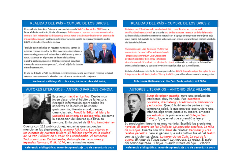 Ficha de Estudio #3 | PDF | Bolivia | Litio