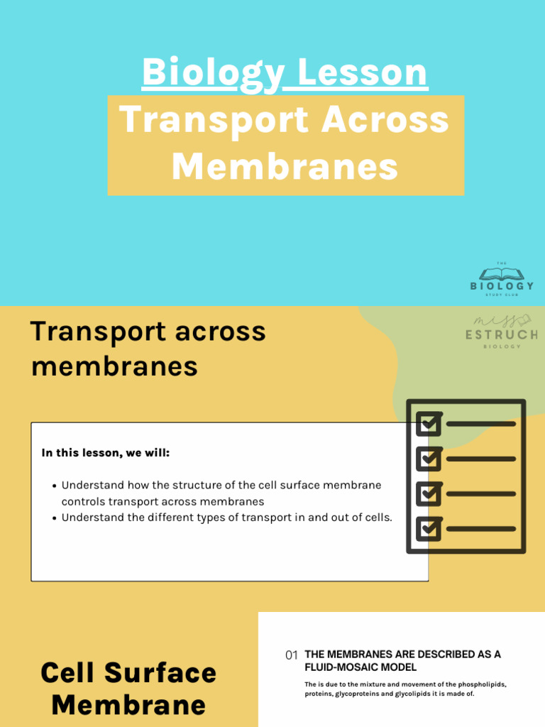 Membrans and Transport Across Membranes | PDF | Cell Membrane | Osmosis