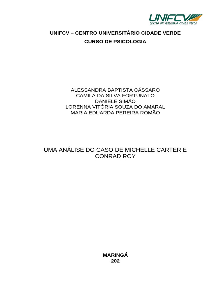 Caso Michelle | PDF | Sigmund Freud | Suicídio