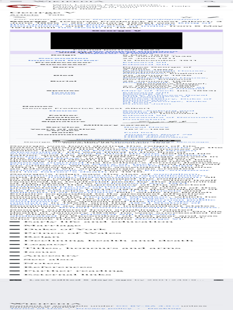 George V - Wikipedia | PDF | Monarchy | House Of Saxe Coburg And Gotha ...