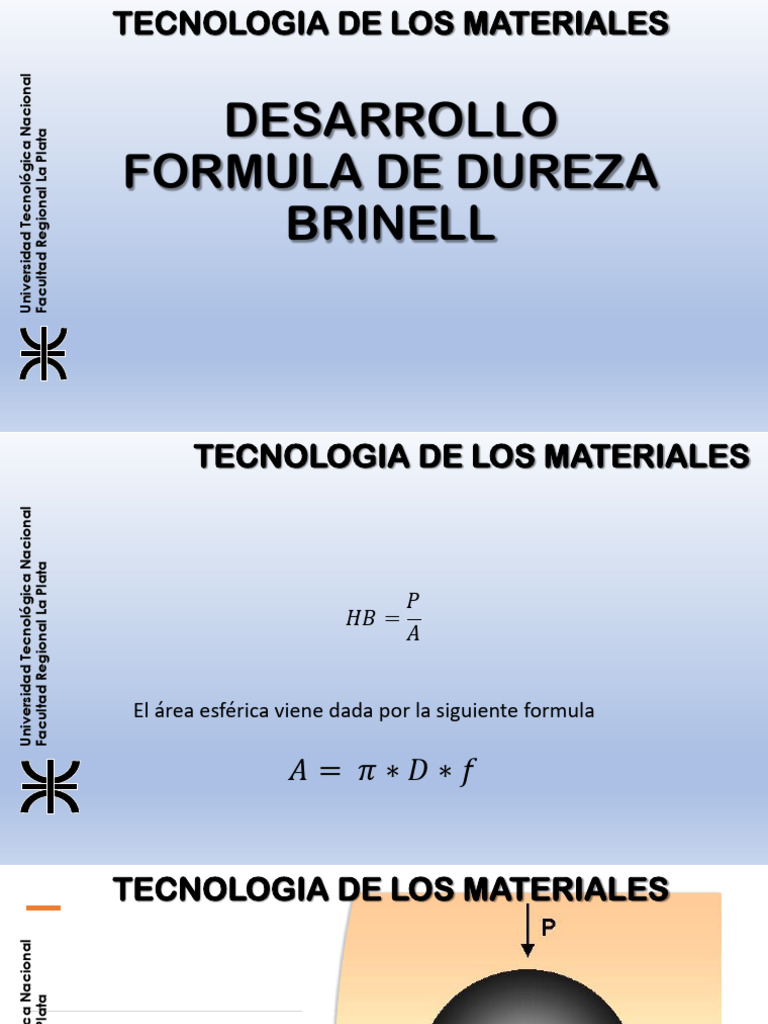 Fórmula de Dureza Brinell | PDF | Geometría Elemental | Geometría del ...