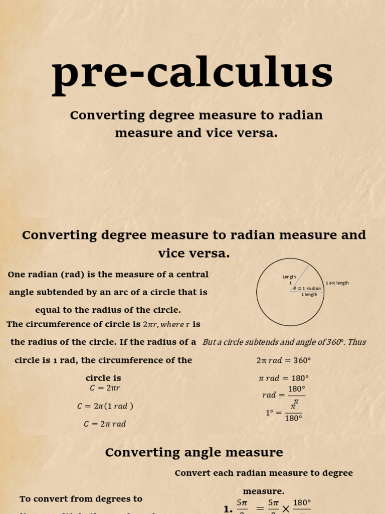 Convert Degrees to Radians Guide | PDF | Angle | Mathematics