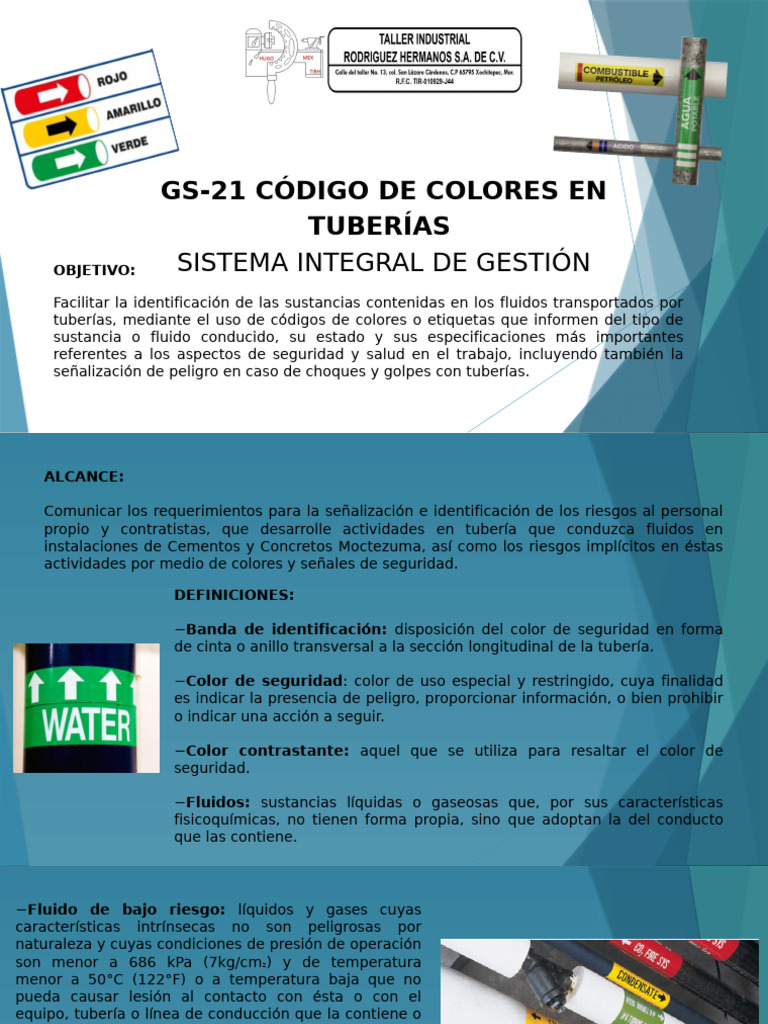 4gs-21 Codigo de Colores en Tuberias | PDF | Color | Presión