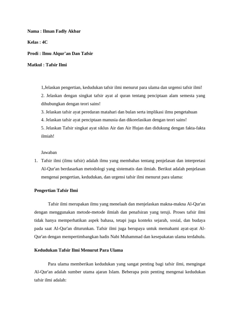 Tafsir Ilmi Ilman | PDF