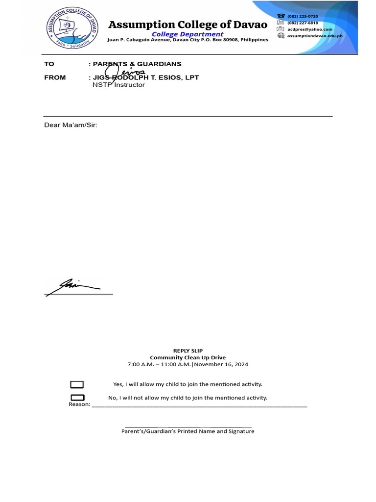 Letter Clean Up Drive | PDF