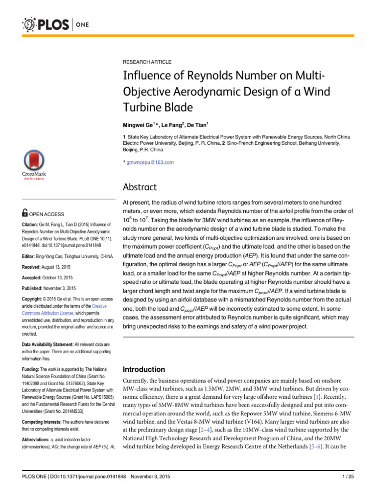 Influence of Reynold Number | PDF | Turbine | Wind Turbine
