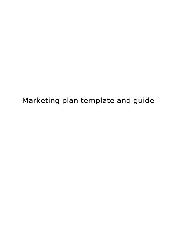 Comprehensive-Marketing-Plan-Template | PDF | Marketing | Advertising