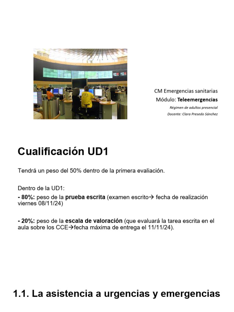 UD1 Los Centros de Coordinacion de Emergencias | PDF