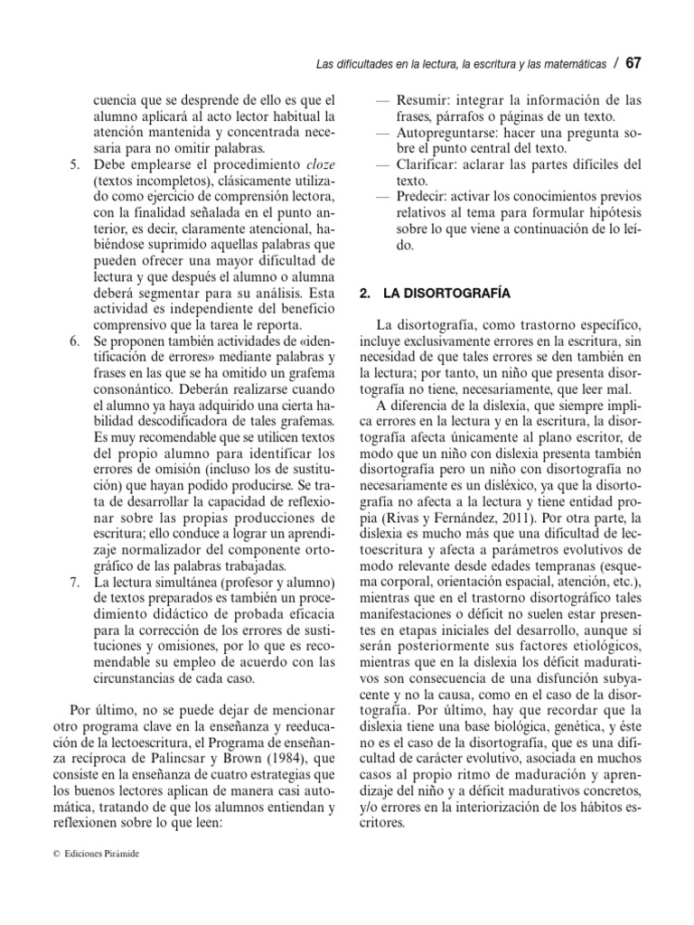 S09.s2 Libro - Dificultades de Aprendizaje y Trastornos Del Desarrollo-68-73 | PDF | Dislexia ...