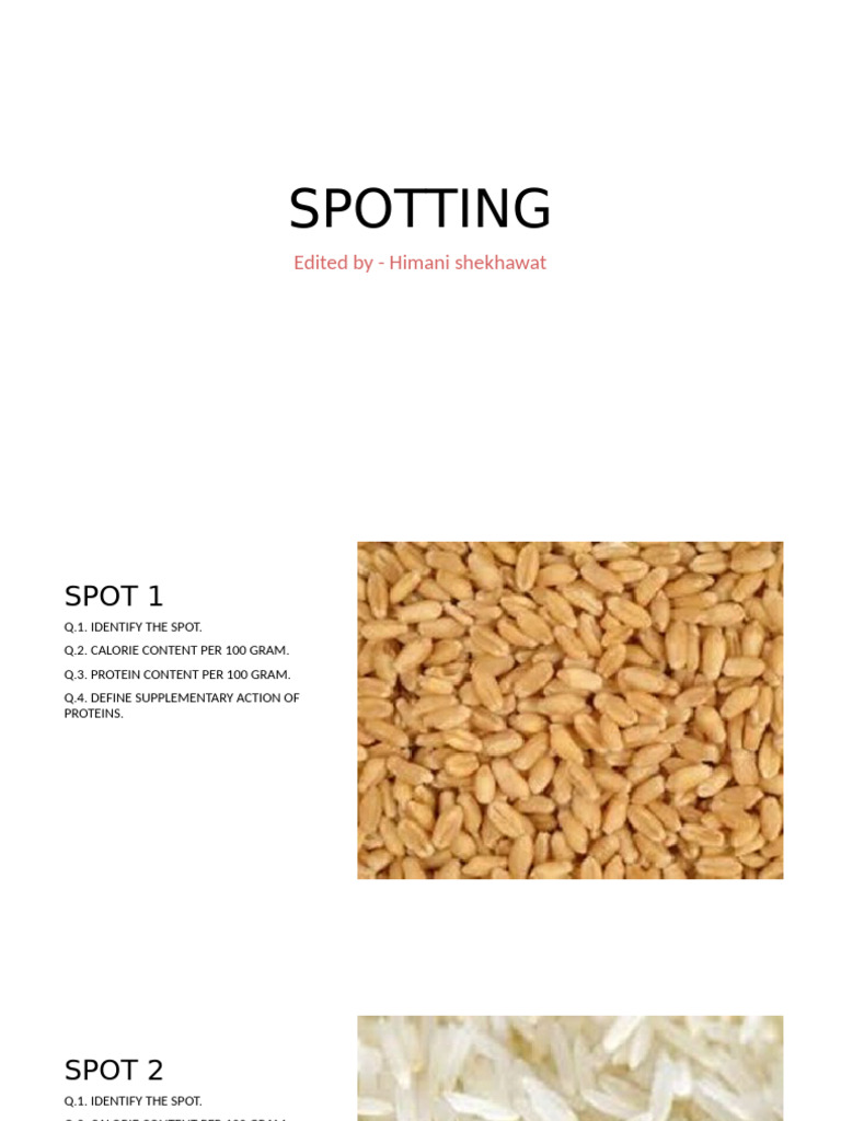 Spotting | PDF | Milk | Proteins