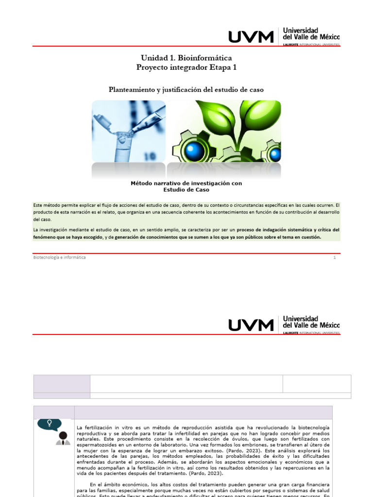 Actividad 2. Proyecto Integrador Etapa 1 | PDF | Fertilización en vitro | Esterilidad