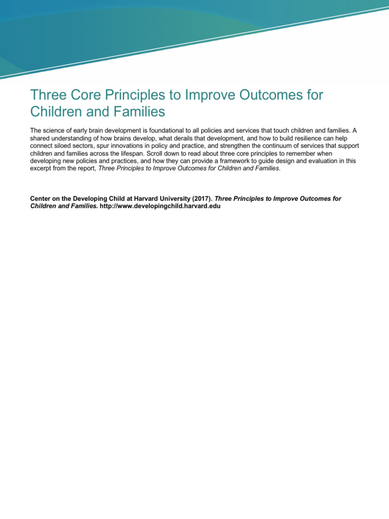 M19-17 Three Core Principles To Improve Outcomes For Children and ...