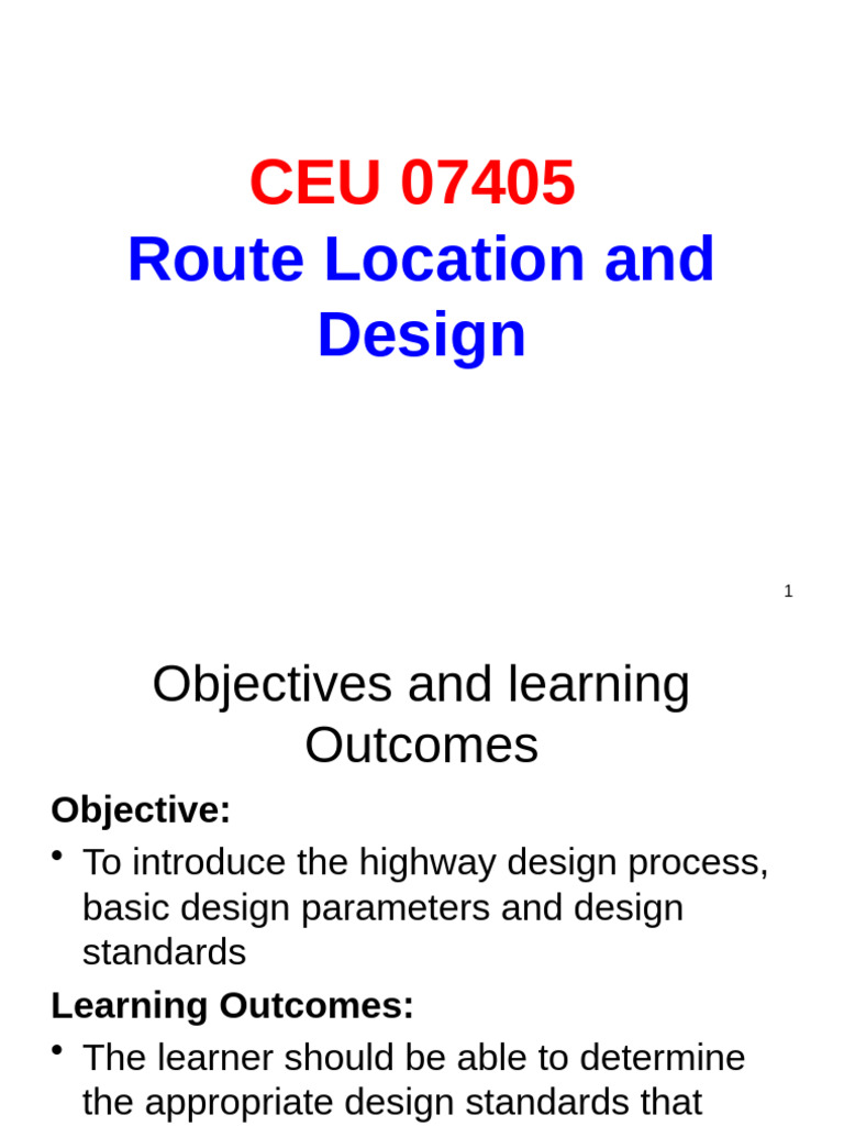 Highway Route Design Guide | PDF | Road | Road Infrastructure