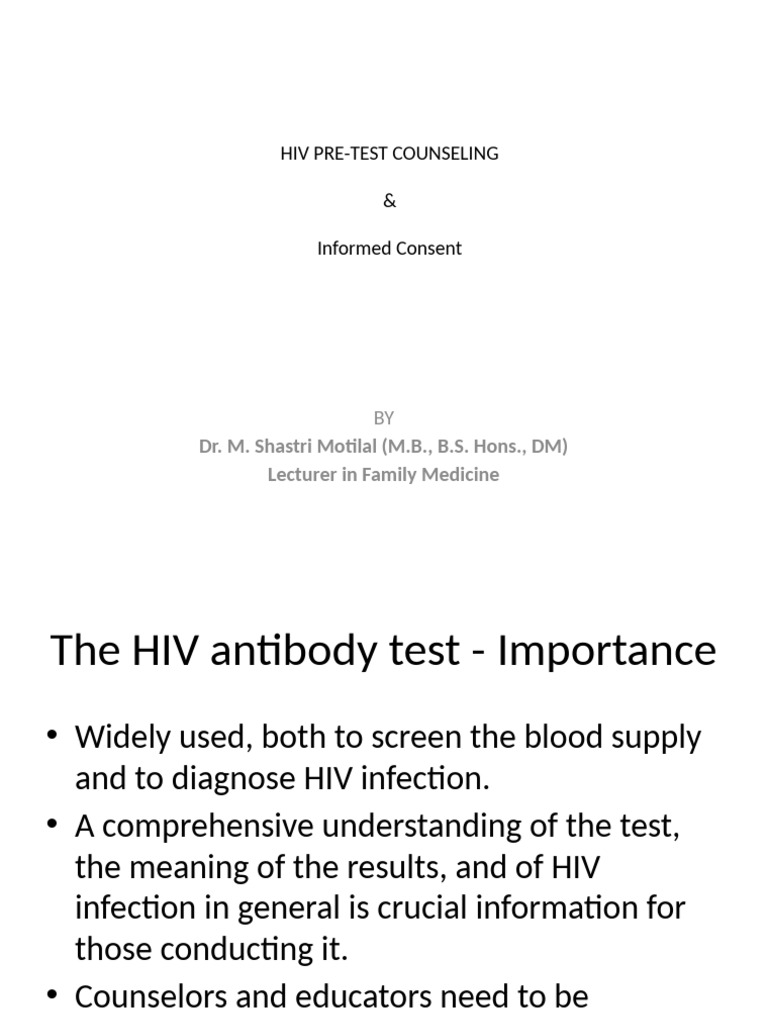Hiv Pre-Test Counseling and Informed Consent June 2020 | PDF ...