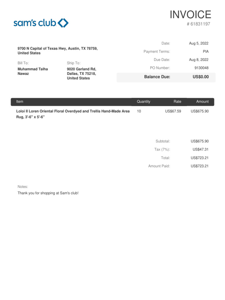 Invoice # 61831197 | PDF