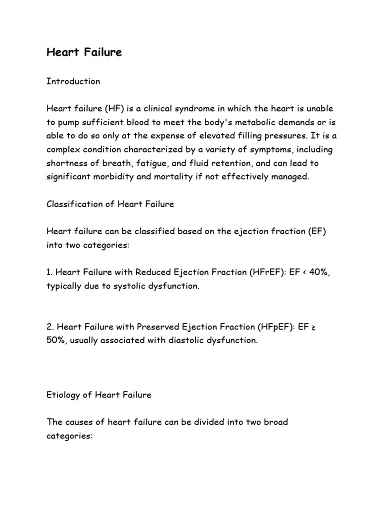 Heart Failure | PDF | Heart Failure | Human Diseases And Disorders