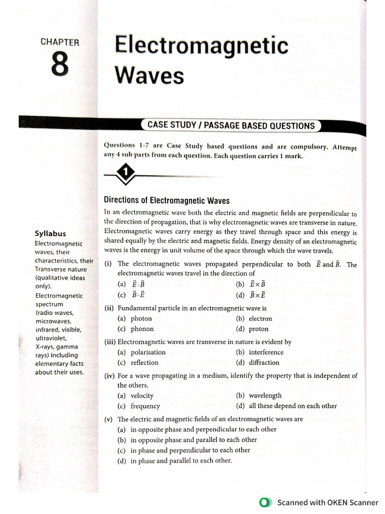 EM Waves - Case Based Questions | PDF