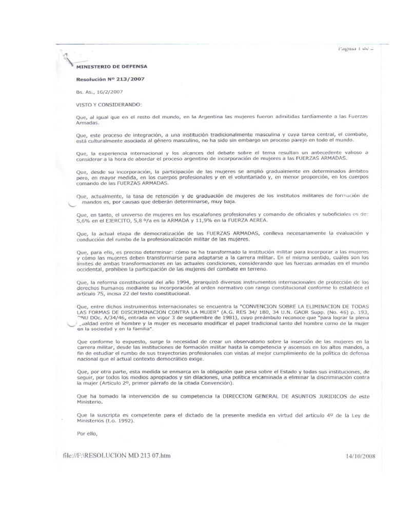 Resol. MinDef N 21307 | PDF