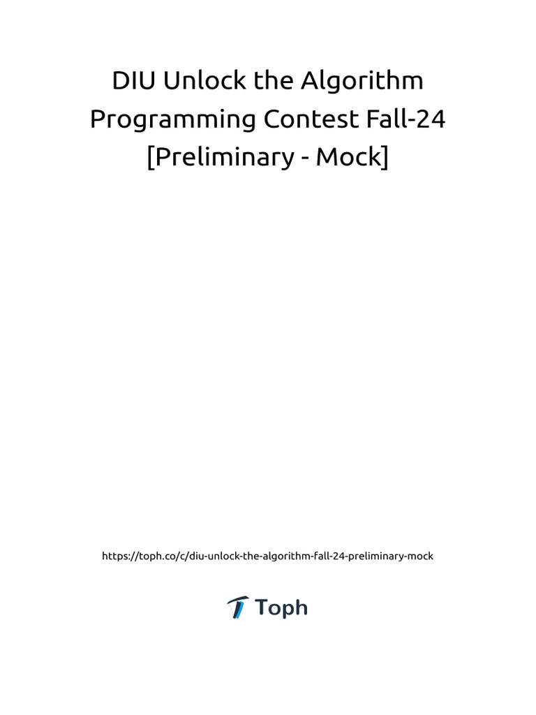 Diu Unlock The Algorithm Fall 24 Preliminary Mock | PDF | Computer ...