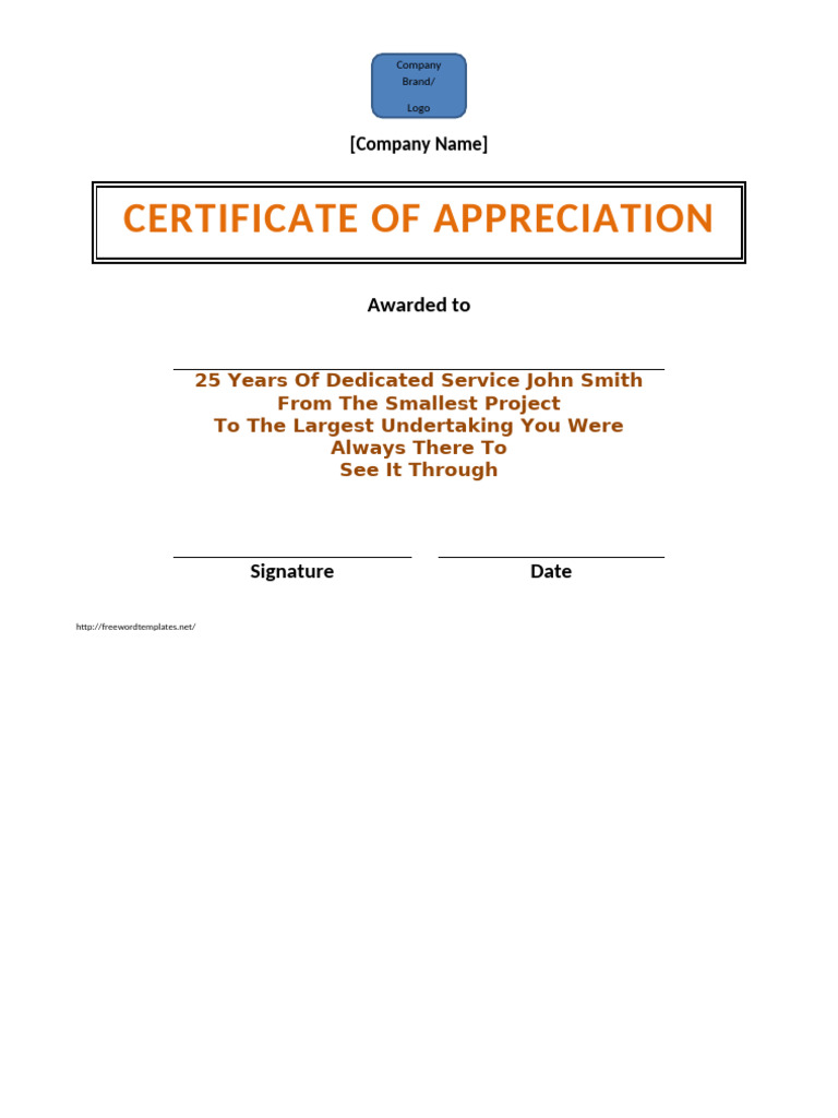 Certificate of Appreciation 05 | PDF