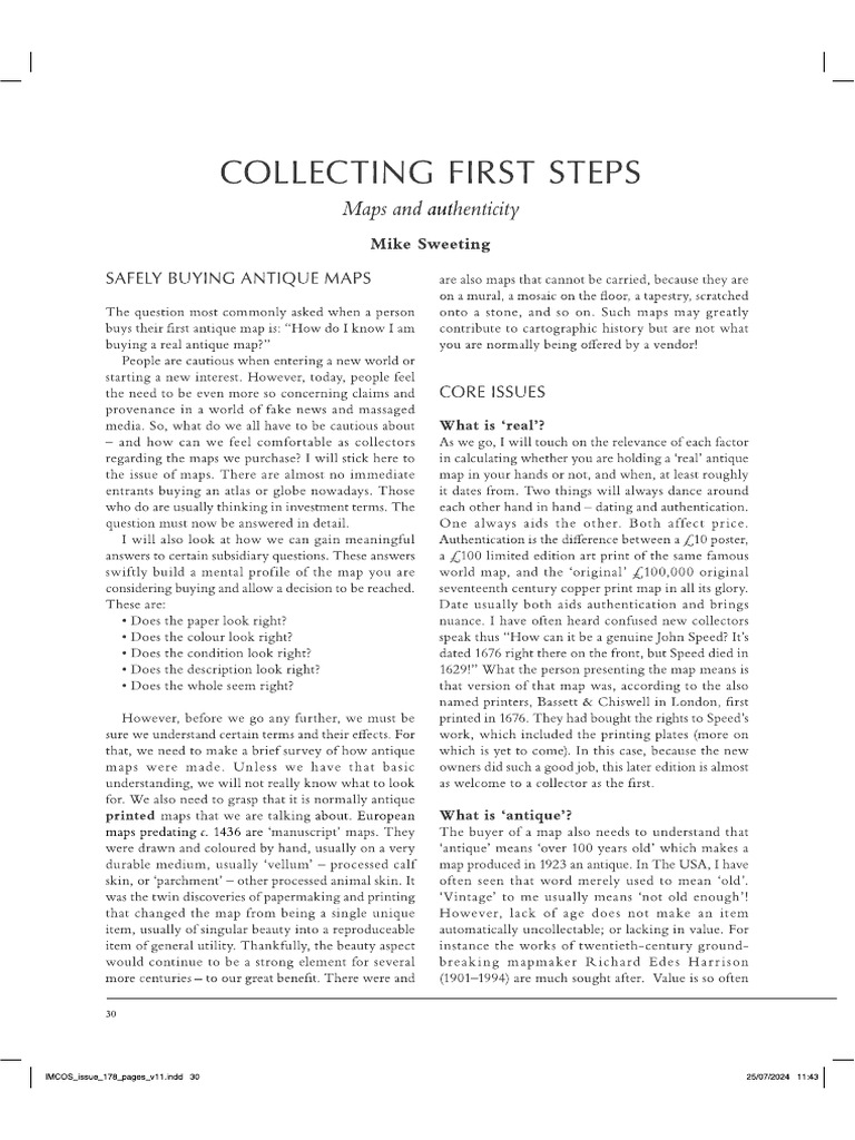 Mike Sweeting - Collecting Maps First Steps | PDF