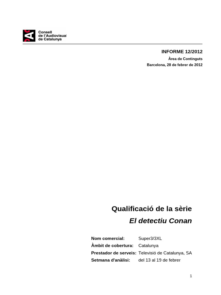 I12 - 2012 Qualificació de La Sèrie El Detectiu Conan Del Super3 ...