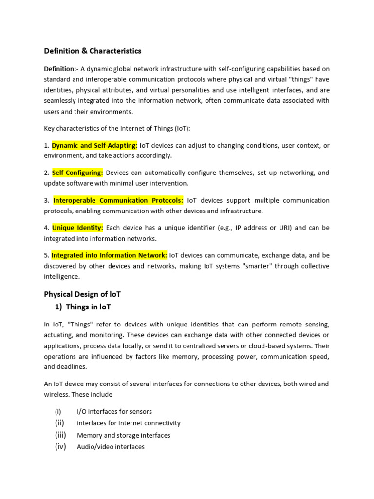 Iot 1 Pdf Computer Network Internet Protocols
