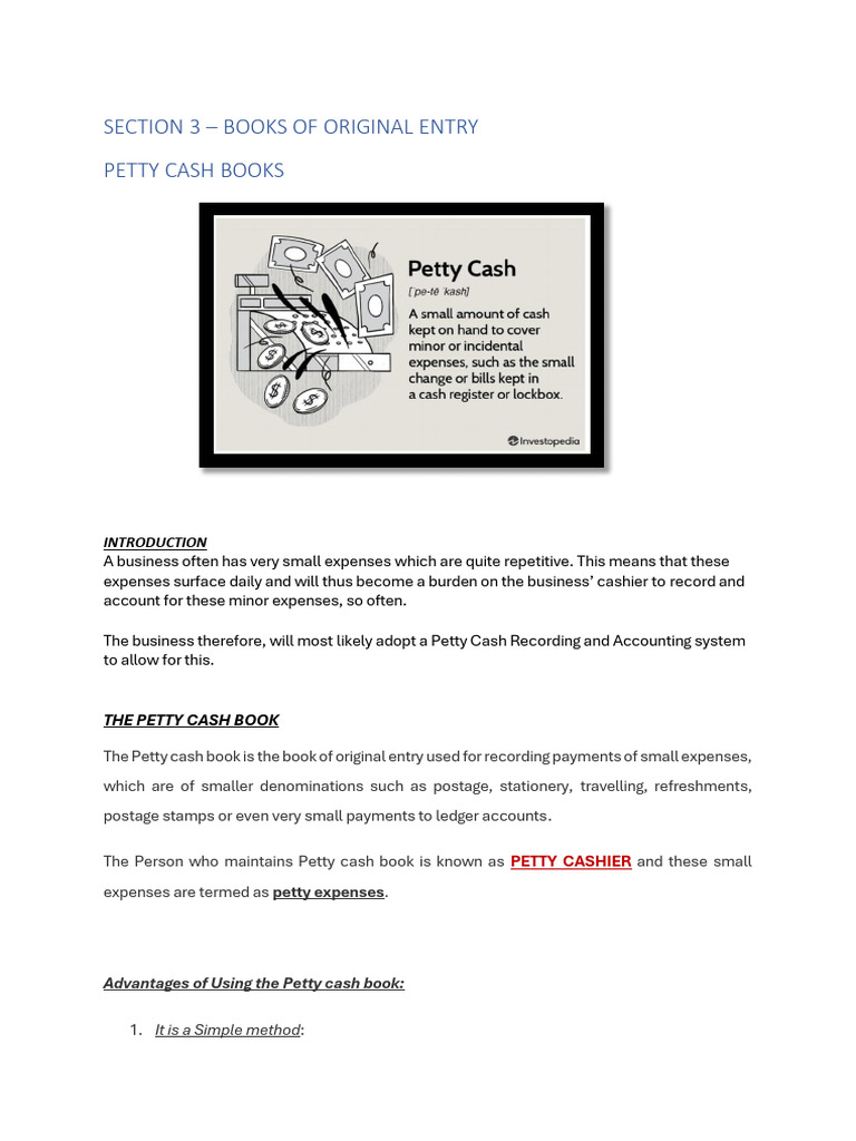 Petty Cash Books | PDF | Cash | Payments